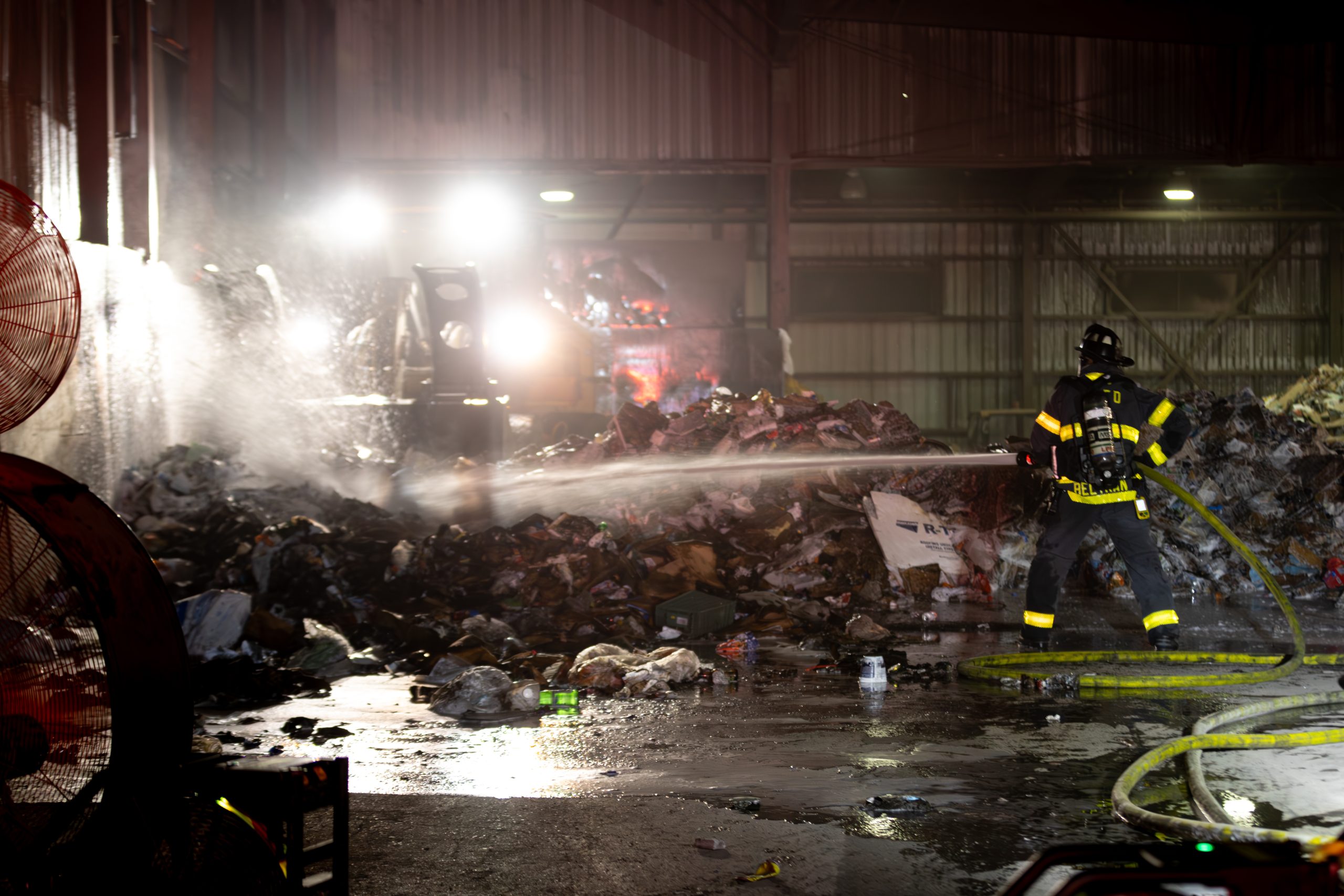 Firefighters knock down garbage fire inside transfer station ...